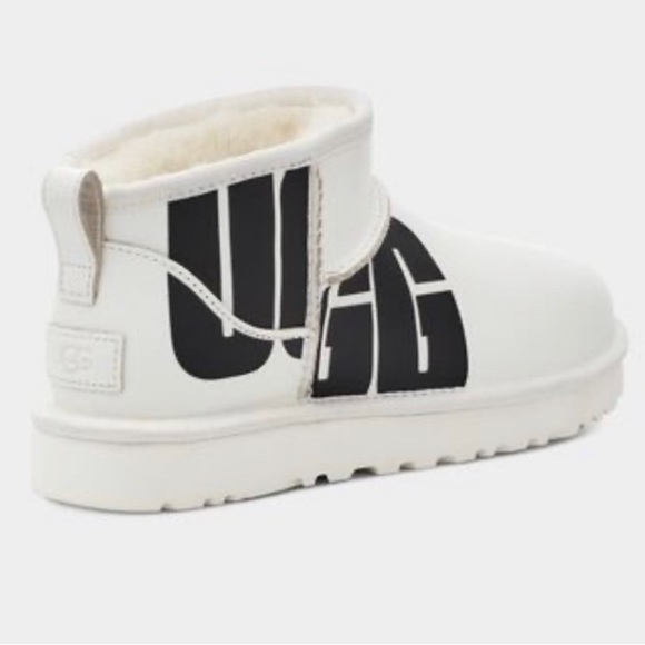 UGG | Shoes | Ugg Size Classic Ultra Mini Chopd White Leather Boots New In Original Box | Poshmark